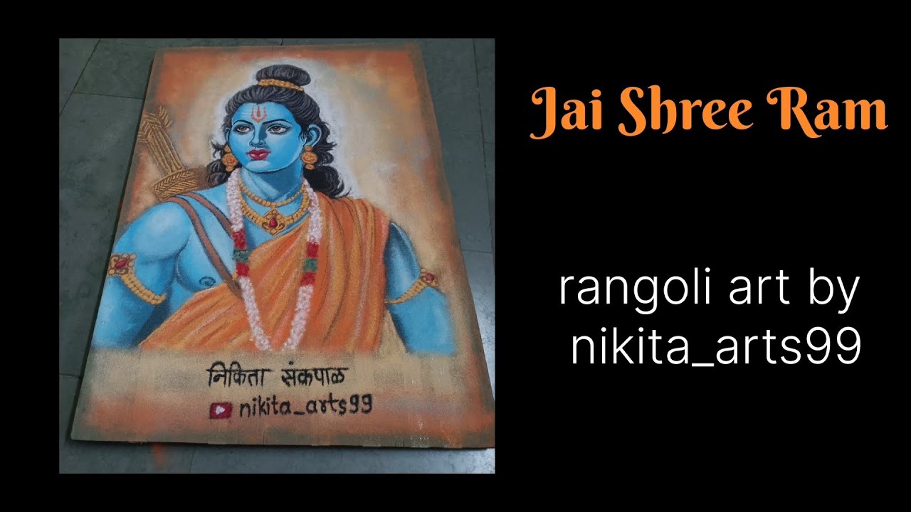 Jai Shree Ram | Portrait Rangoli | nikita_arts99 #art #rangoli # ...