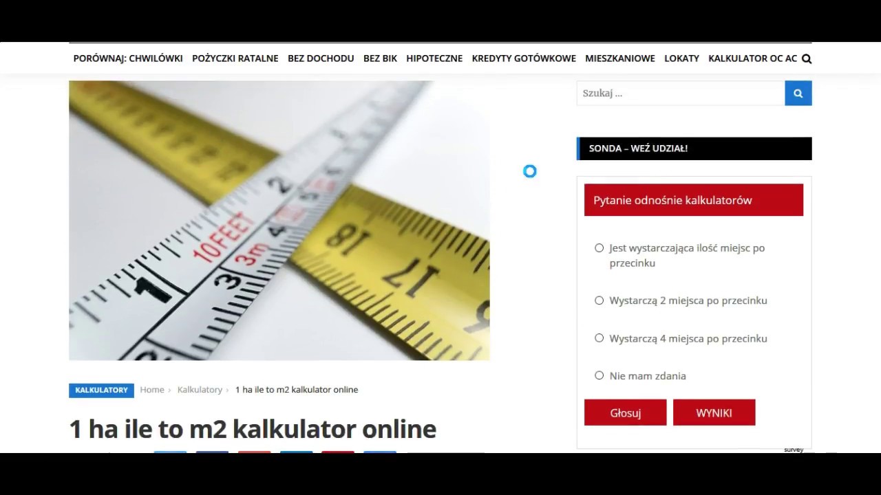 Hektary Na Metry2 Kalkulator Online Jak Przeliczy YouTube