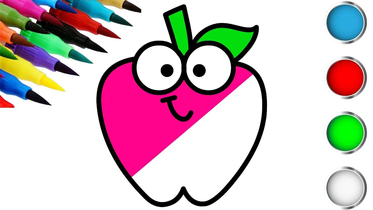 🍎 Cute Smiling Apple Drawing | Easy and Fun Art for Kids 🎨 - YouTube