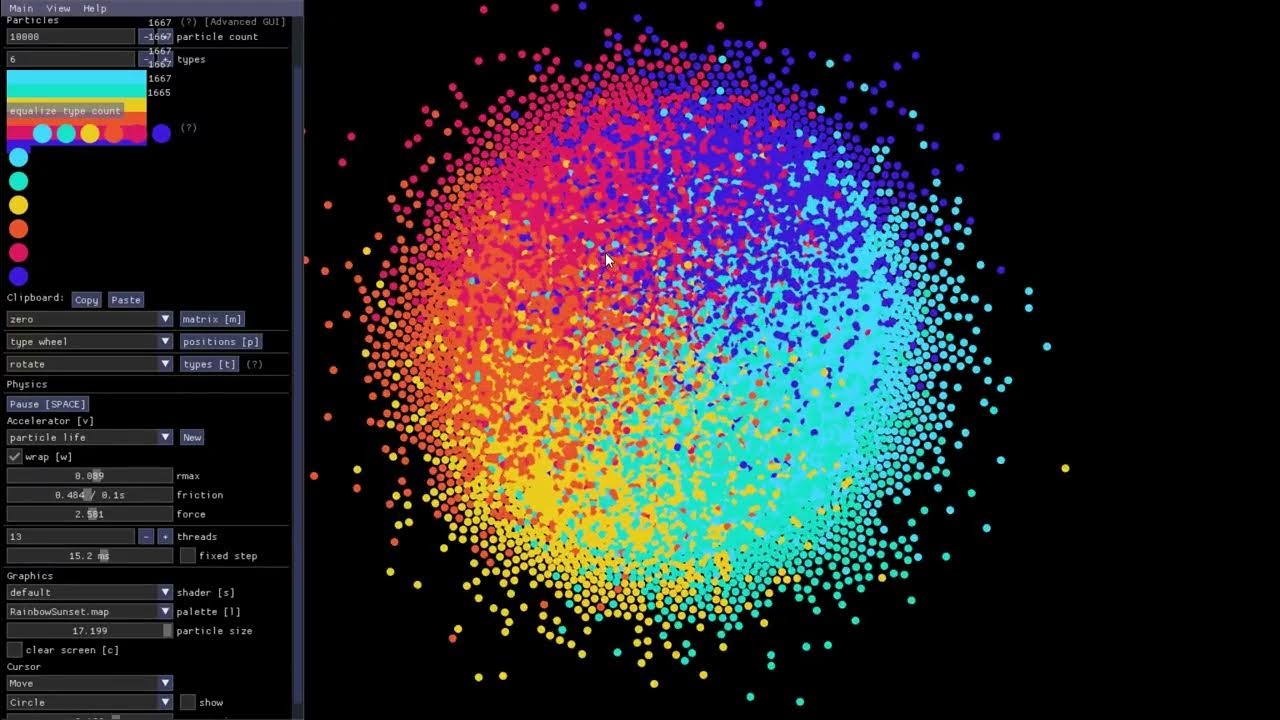 Просто игравюсь в Particle Life Simulator - YouTube