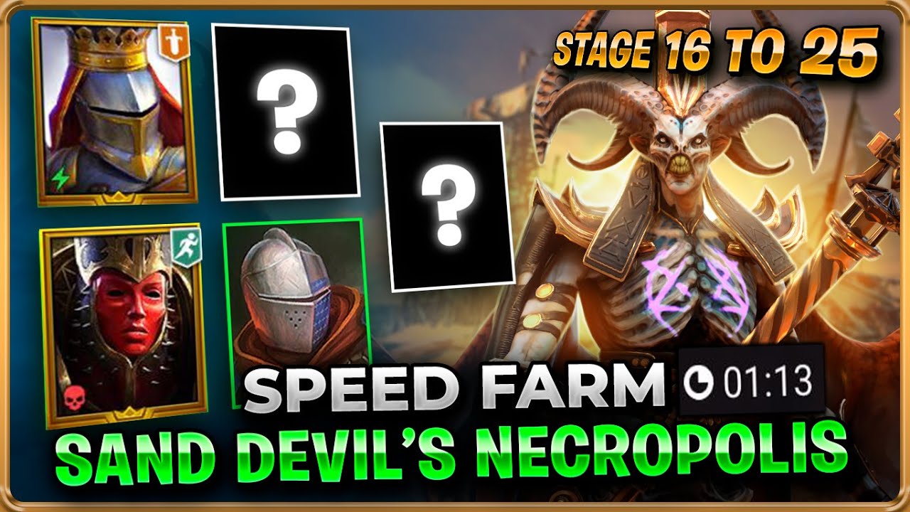 SPEED RUN! 100% Win Rate Sand Devil's Necropolis Stage 25 Guide | Raid ...