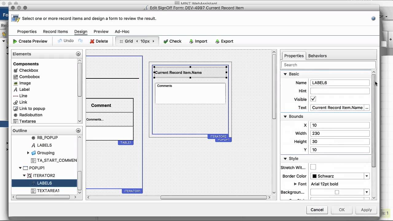 Current Record Item on Forms in MINT - YouTube