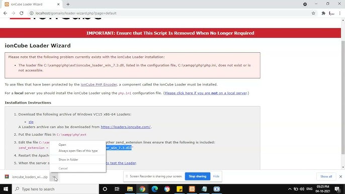 Install Ioncube Loader Xampp