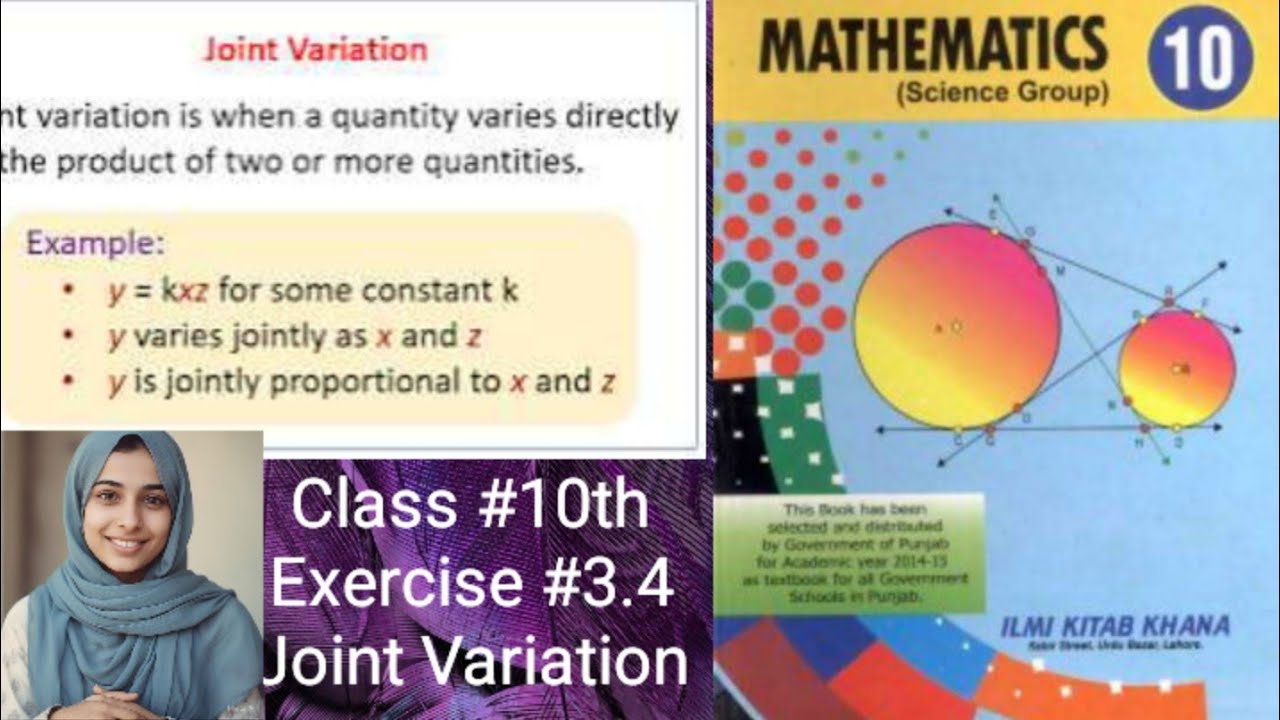 Joint variation ||mathematics Class 10th chapter 3rd ||exercise 3.4 ...