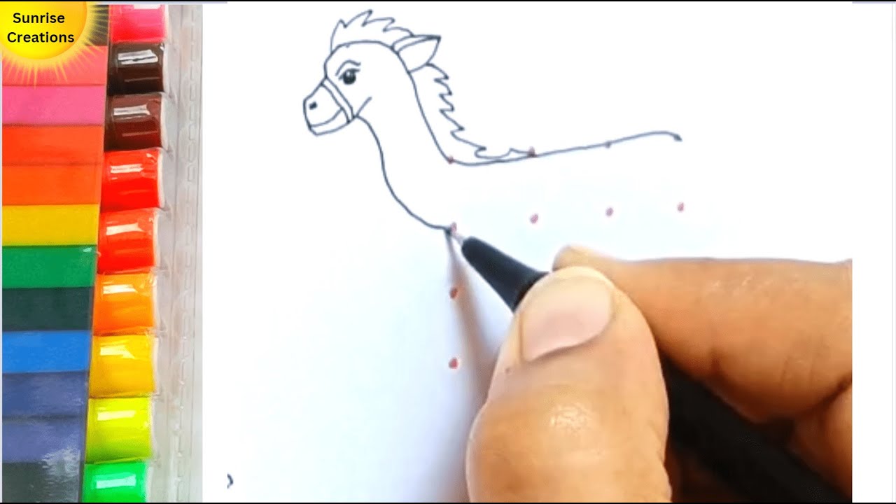 How to Draw a Horse from 4x4 Dots step by step for Beginners | Easy ...