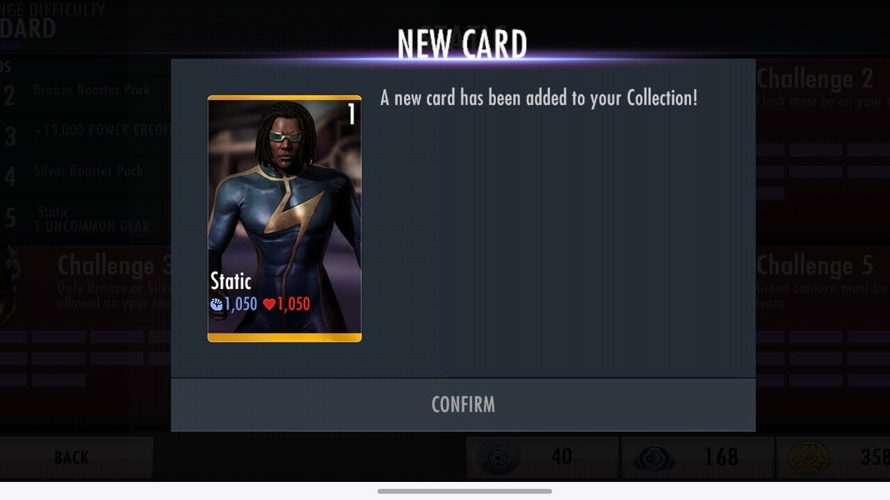 Completed second static challenge in Injustice gods among us mobile ...