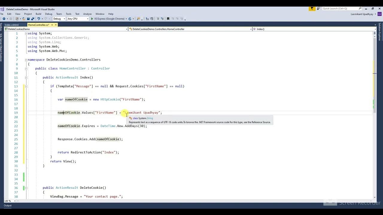 Delete a Cookie in ASP.Net MVC - YouTube