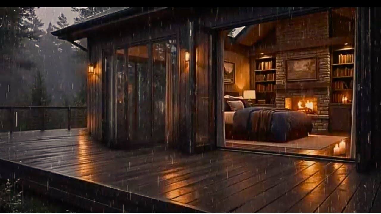 Soft Rain on Cozy Cabin | Gentle Sleep Ambience - YouTube