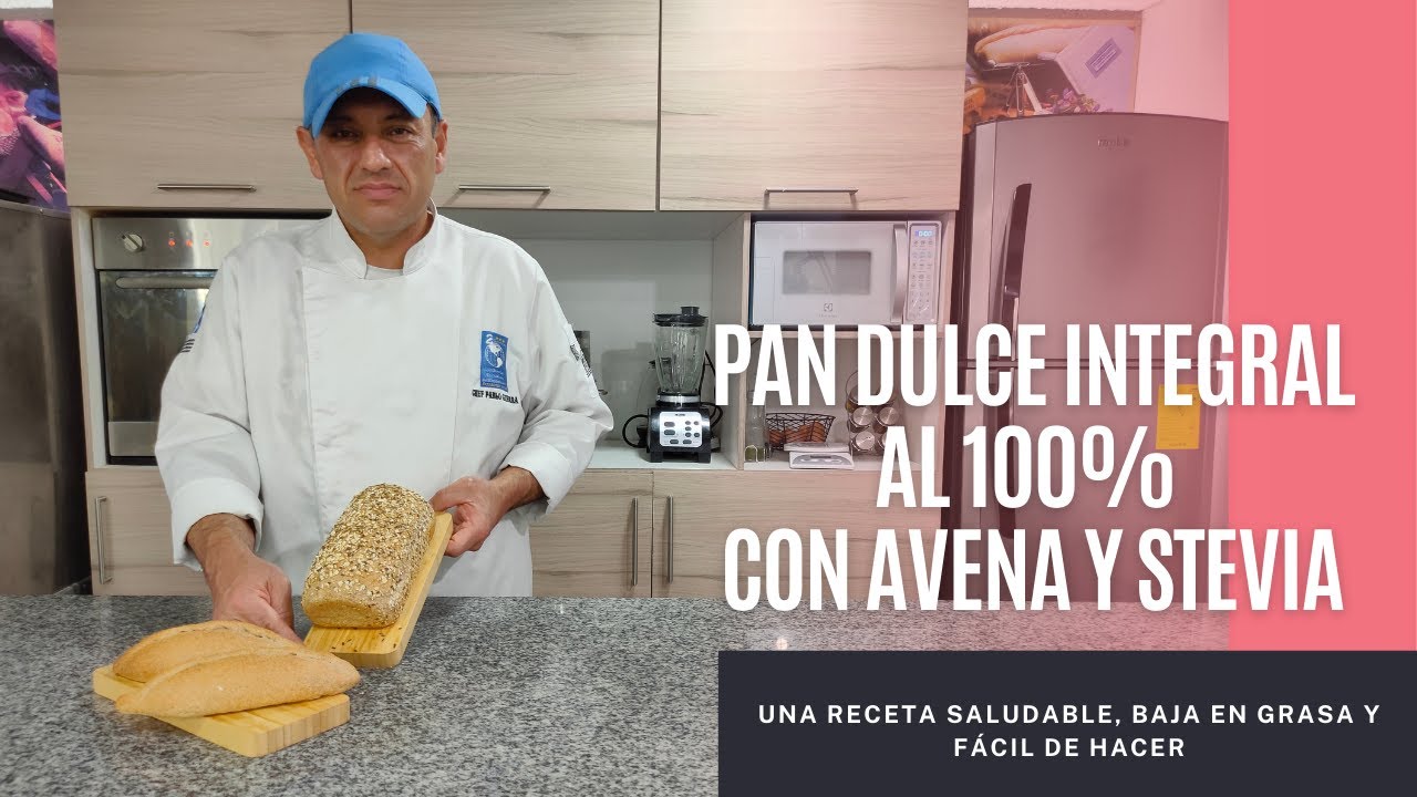 Pan dulce Integral al 100% con Avena y Stevia, bajo en grasa, fácil y ...