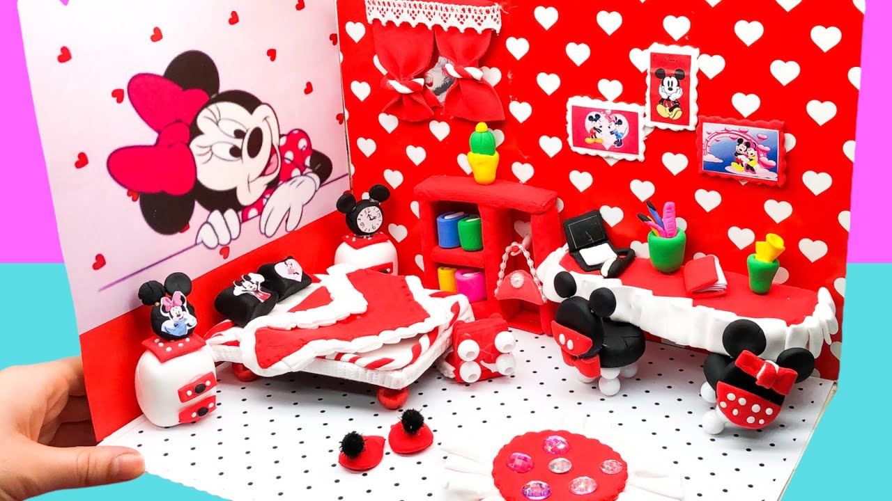 DIY Miniature Mickey Mouse House 🏠 How to make a miniature Mickey and ...