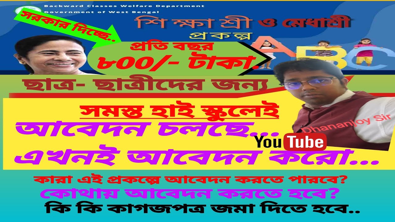 Sikshashree Form Fill Up 2023 | Medhashree Scholarship | শিক্ষাশ্রী ...