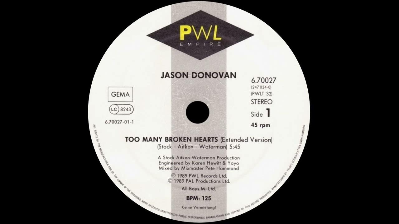 Jason Donovan - Too Many Broken Hearts (Extended Version) 1989 - YouTube