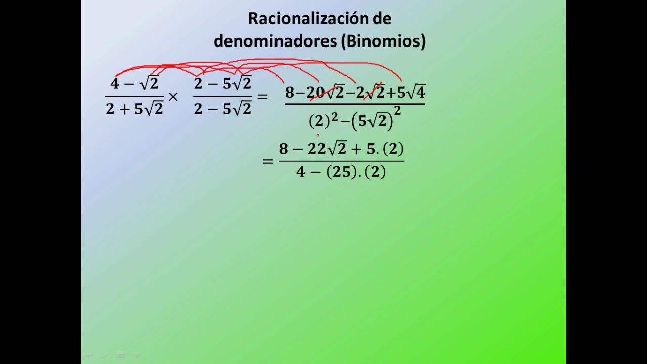 Racionalización de denominadores Binomios - YouTube