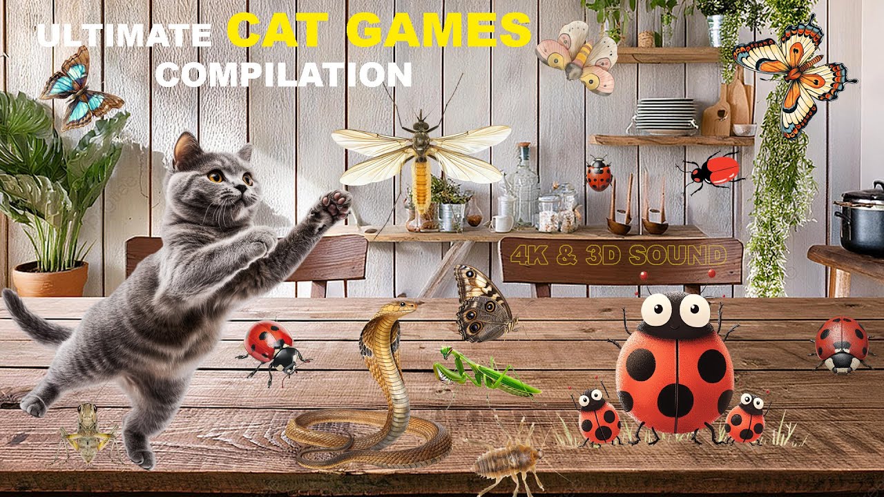 Ultimate Cat Games Compilation 🐱 📺 20+ Games for Cats! 4K & 3D Sound ...
