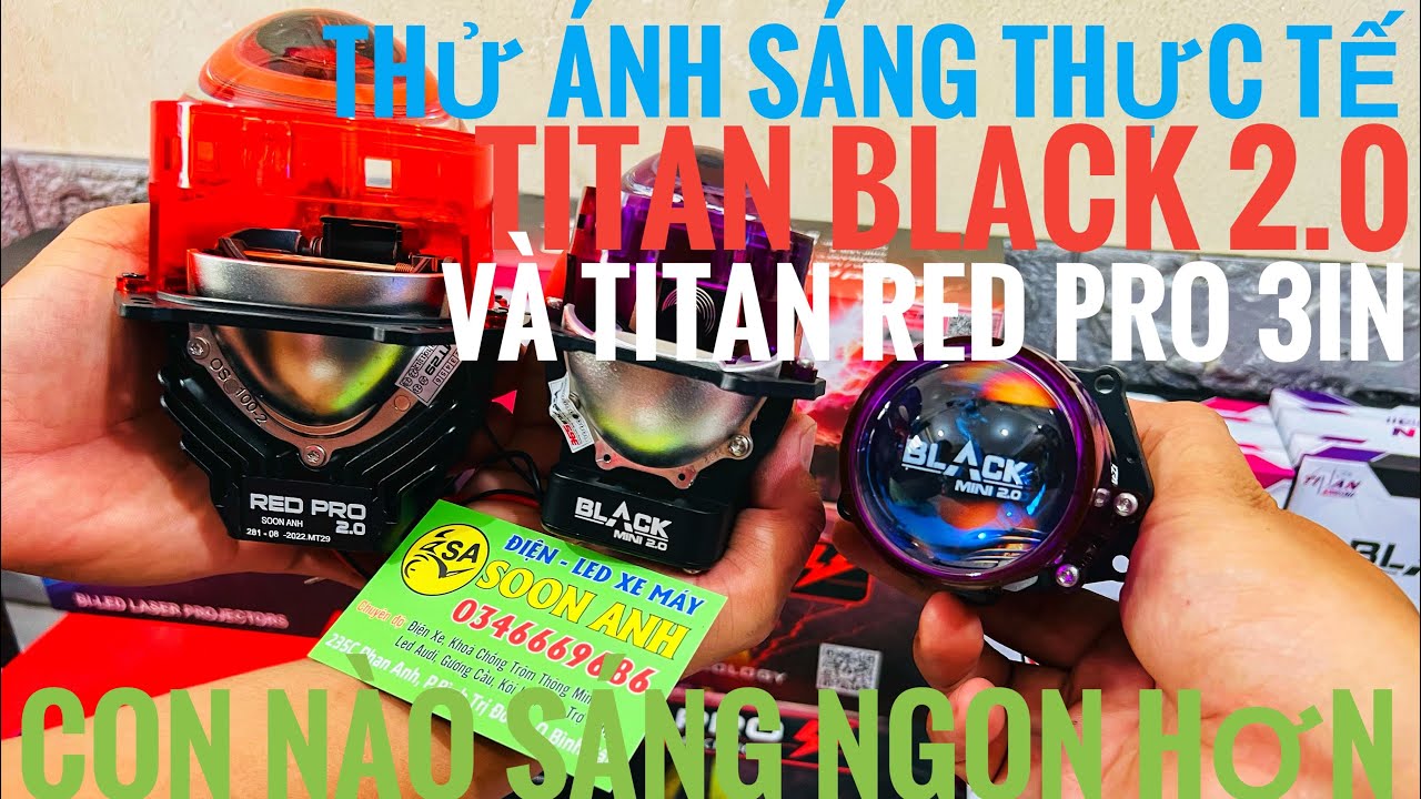 Đọa ánh sáng bi cầu led TITAN BLACK 2.0 và bi led RED TITAN RED PRO 3in ...