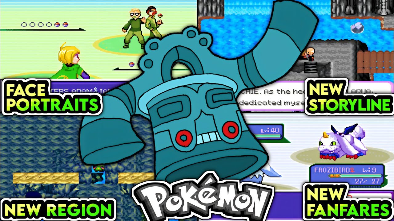 Pokemon GBA ROM Hack with New Story & Region, Fakemons, Face Portraits ...