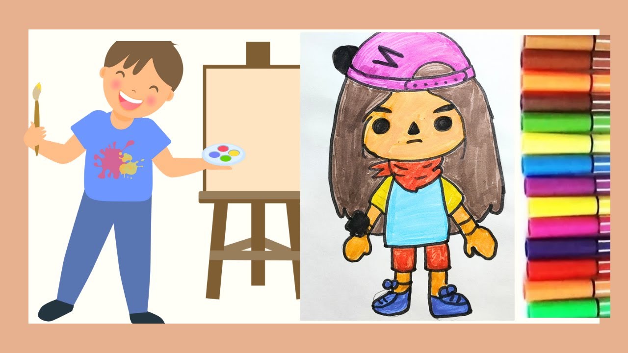 Toca boca drawing pictures, beautiful drawing, drawing animals, cows ...