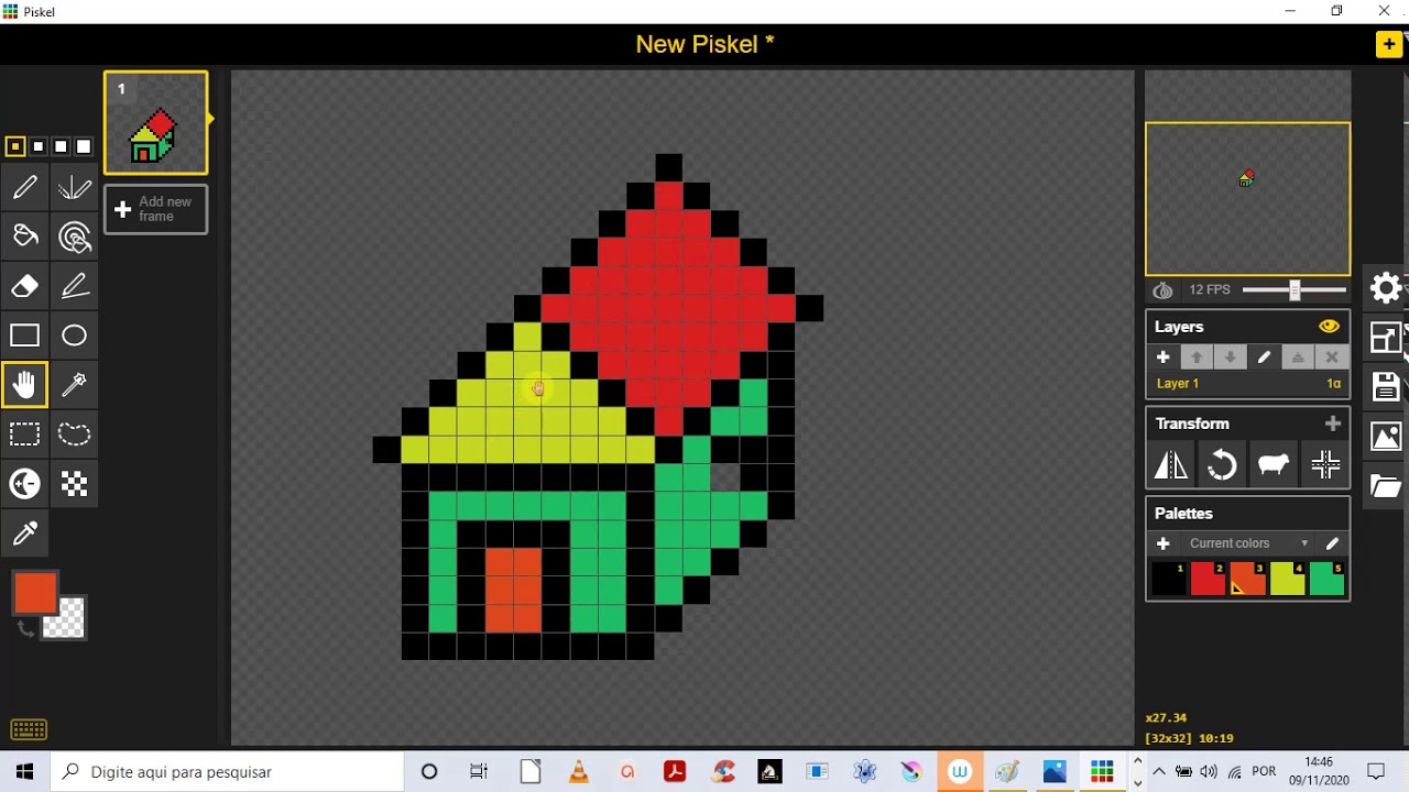 PIXEL ART Conhecendo as ferramentas do PISKEL Parte 1 AULA 0004 - YouTube
