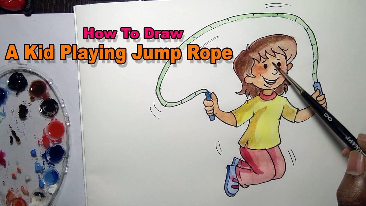 How To Draw A Kid Playing Jump Rope #PlayingJumpRope # ...