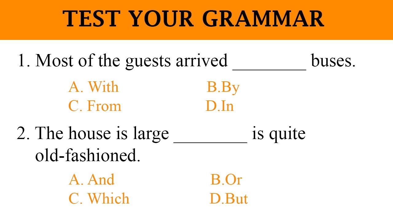 Test Your English Grammar | Grammar Test - 2 | Grammar Quiz - YouTube