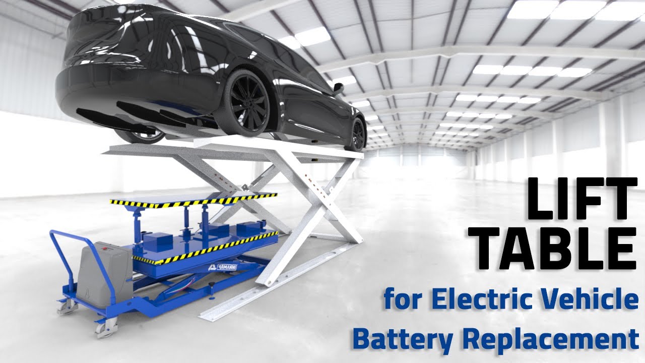 Armanni® Lift Table for electric vehicle battery replacement - YouTube