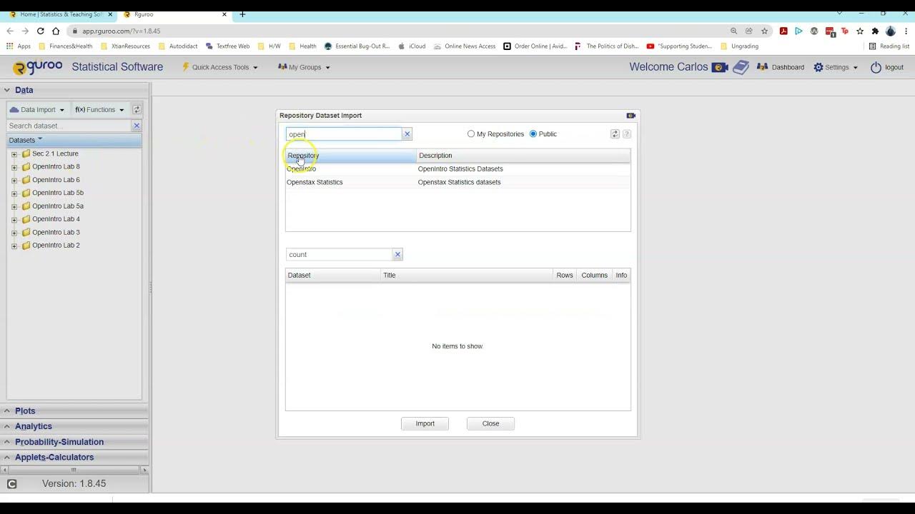 Section 2.1.1 - Import datasets into Rguroo - YouTube