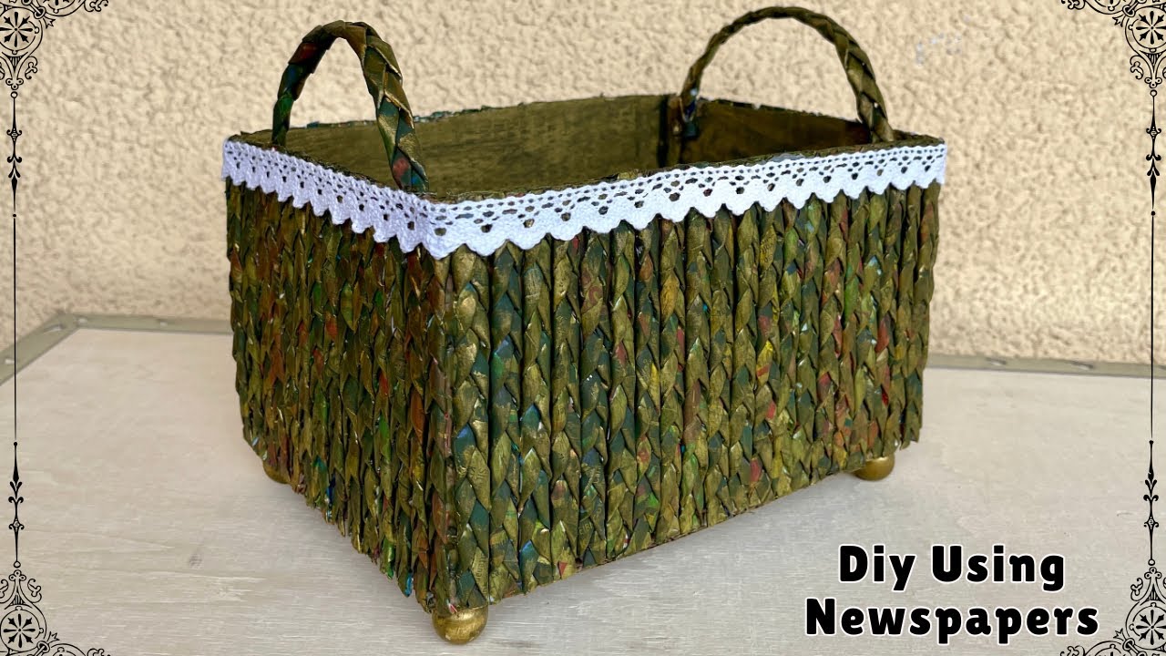 Unique Storage Basket using Newspaper || Simple and easy way to make ...