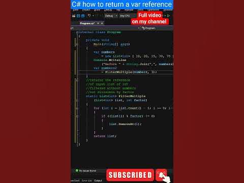 C# return a variable reference - YouTube