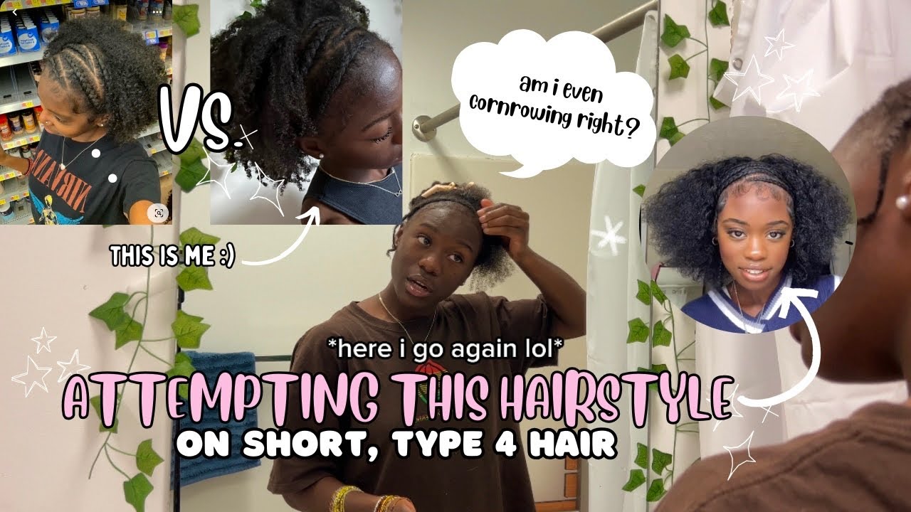 ATTEMPTING THE VIRAL TIKTOK ZIG ZAG CORNROW HAIRSTYLE on TYPE 4 HAIR ...
