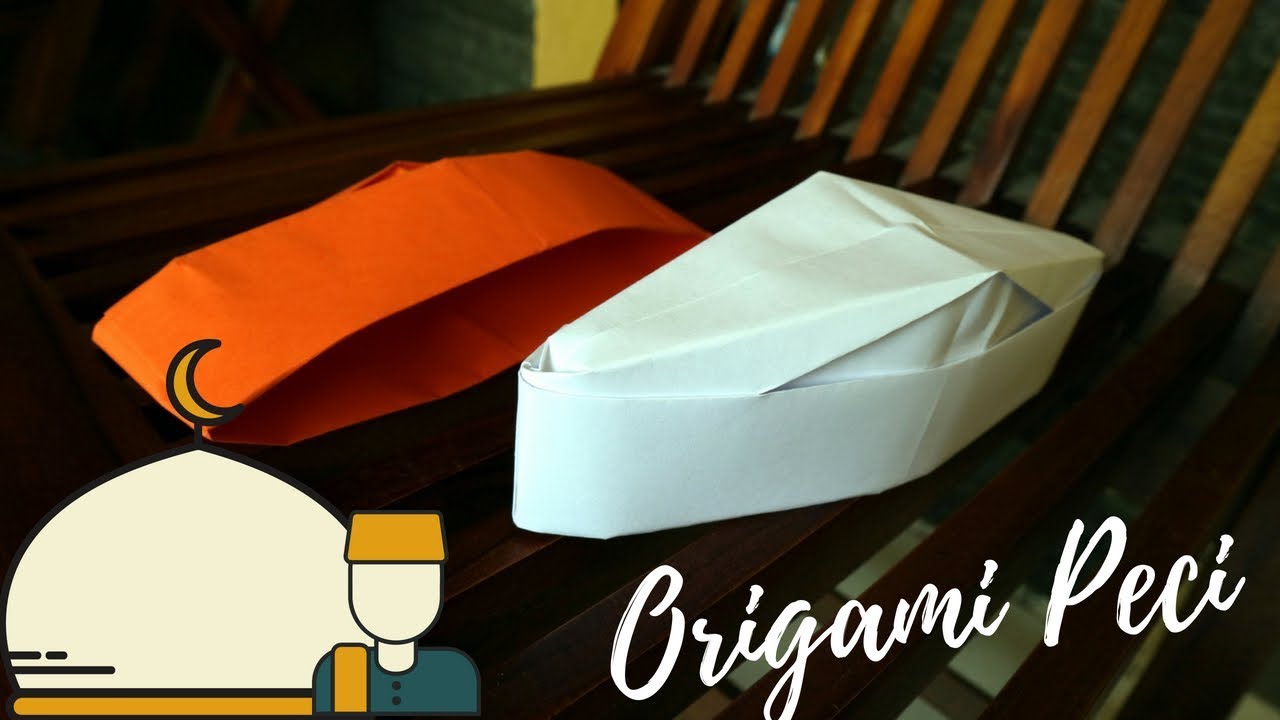 Cara membuat origami Peci Lebaran dan Puasa - YouTube