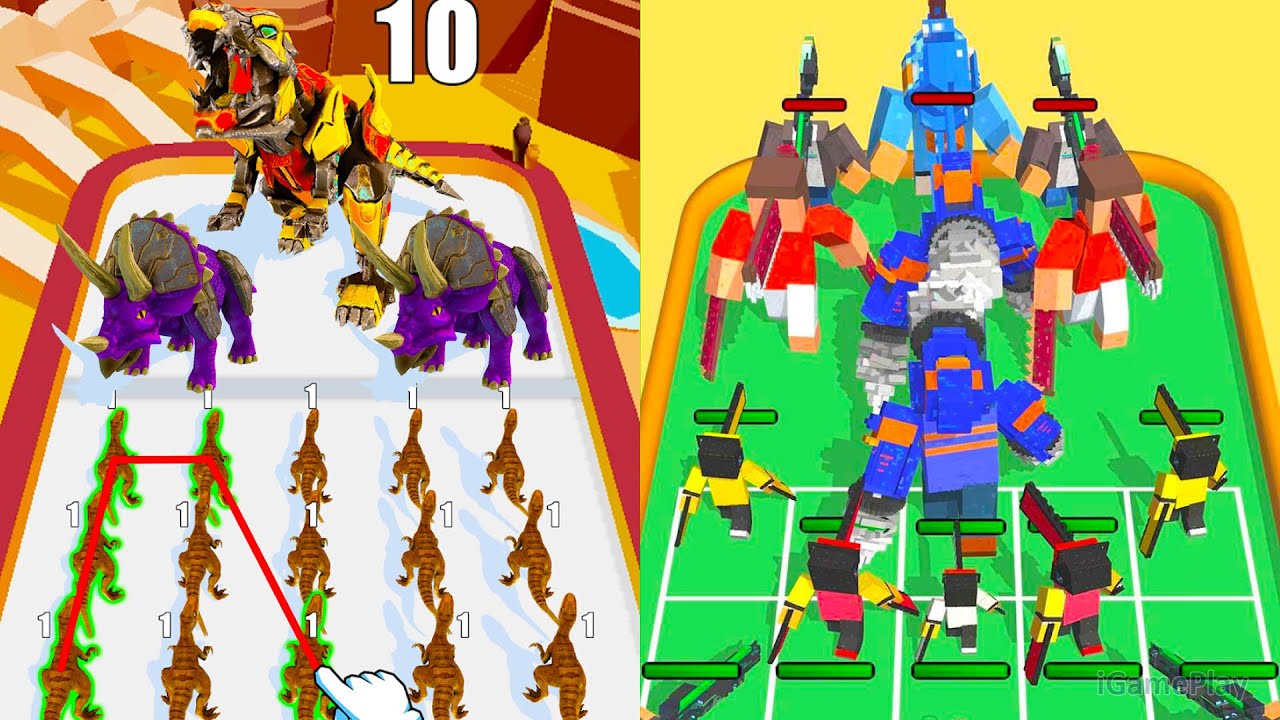 Monster Merge 3D Dino Vs Craft Chainsaw Merge, Merge Battle Gameplay ...