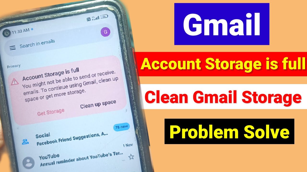 Account Storage is Full GMAIL | Gmail storage full not receiving emails ...