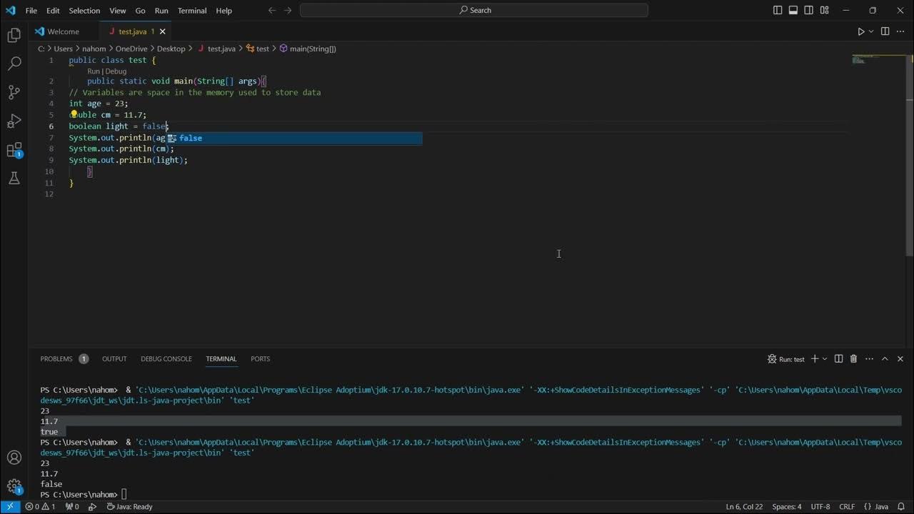 3 Java Variables Data Types Control Flow And Loops Youtube