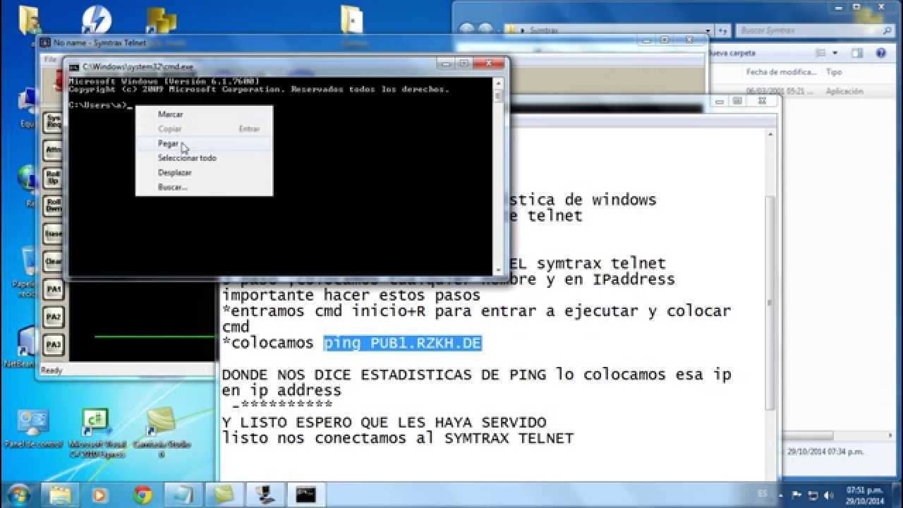 Problemas al ingresar al Symtrax Telnet SOLUCIONADO - YouTube