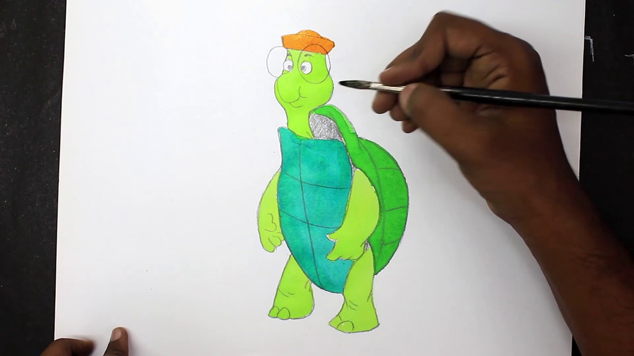How to draw Toby Tortoise | Green Tortoise drawing | Tortoise drawing ...