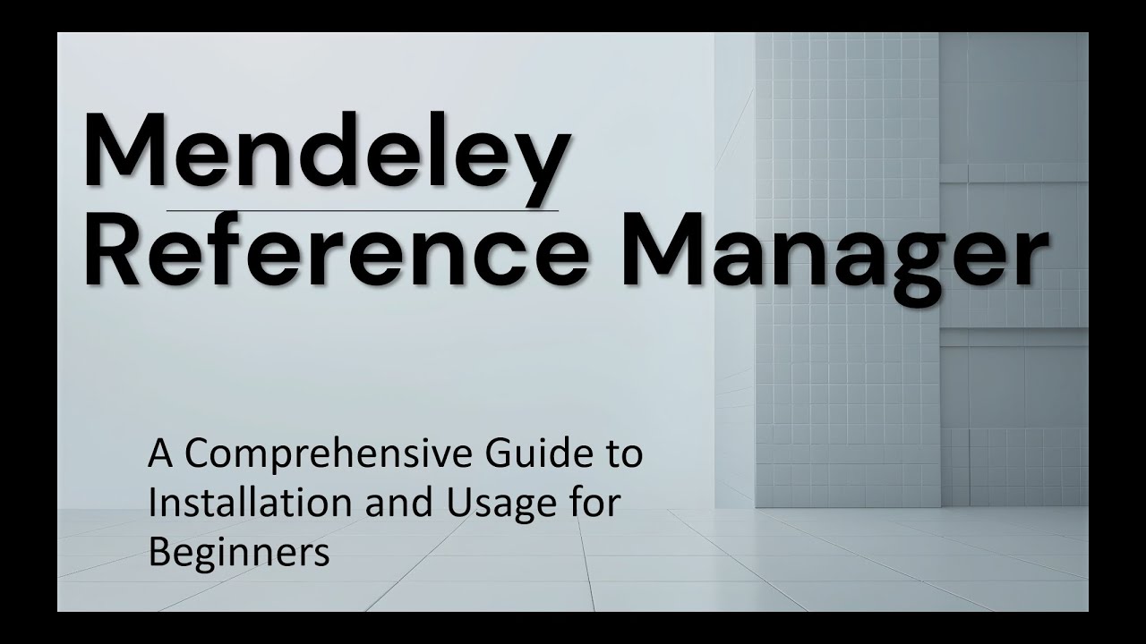 Mendeley Reference Manager for Beginners - YouTube