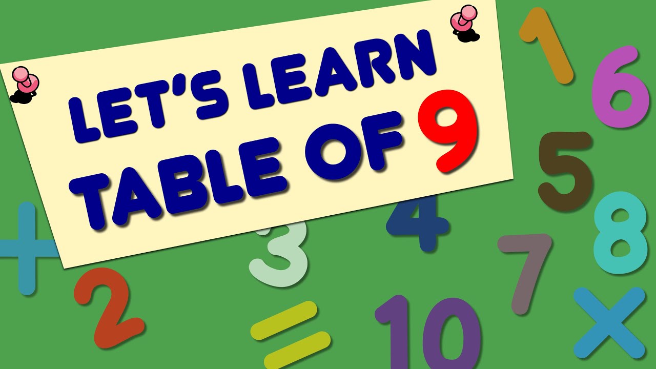 Learn Table of 9 Easily | Table of 9 | Multiplication Table of 9 | 9 ka ...