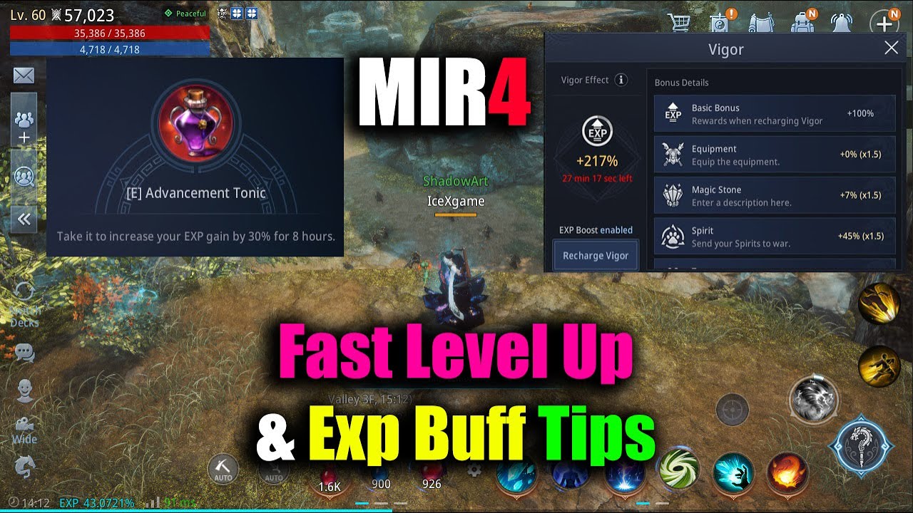 MIR4 Fast Level Up & Exp Buff Gain Tips - YouTube