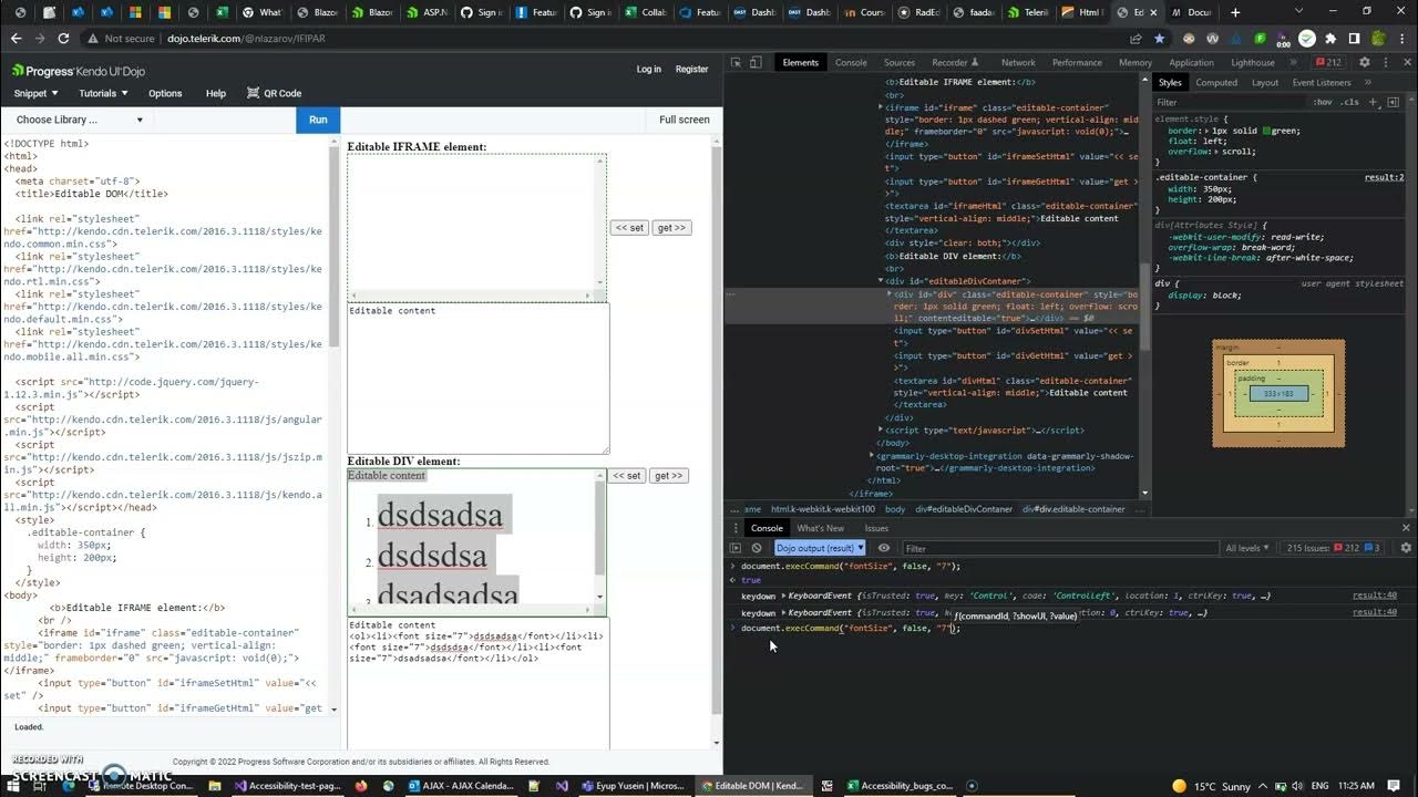 Apply Font Size with execCommand to editable div element - YouTube