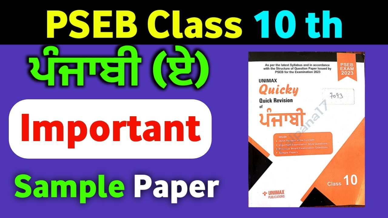 Punjabi A Important Questions Class 10 Th Sample Paper Full Solution punjabi-a-important-questions-class-10-th-sample-paper-full-solution