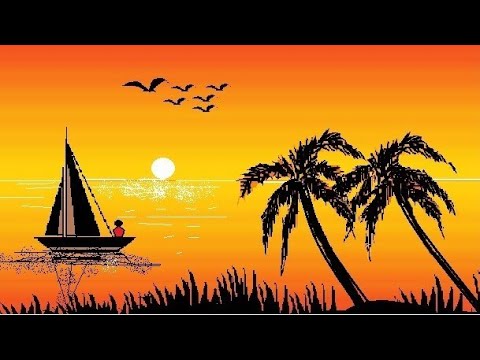 How to draw Nature in MS Office Paint - YouTube