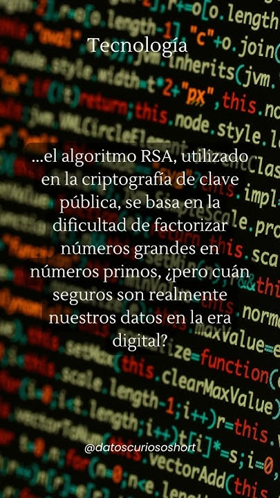 Algoritmo RSA: Seguridad Digital en la Era de los Datos #short - YouTube
