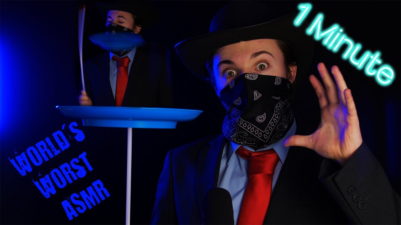 1 Minute ASMR ⏱ The WORLDS FIRST and WORST ASMR Plate spinning video 🍽💫 ...