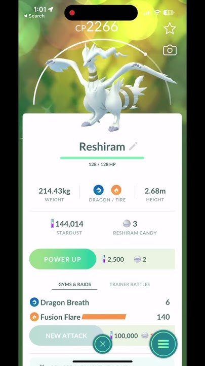 Shiny Reshiram 💫 not bad on stats ! #pokemon #pokemoncards #pokemongo #pokémon #enjoy # ...