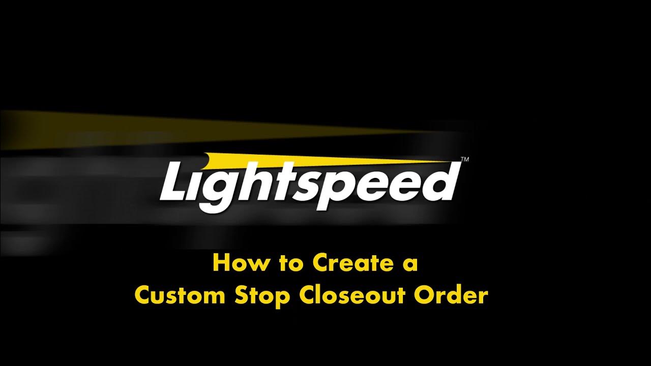 How to Create a Custom Stop Closeout Order on Lightspeed Trader - YouTube