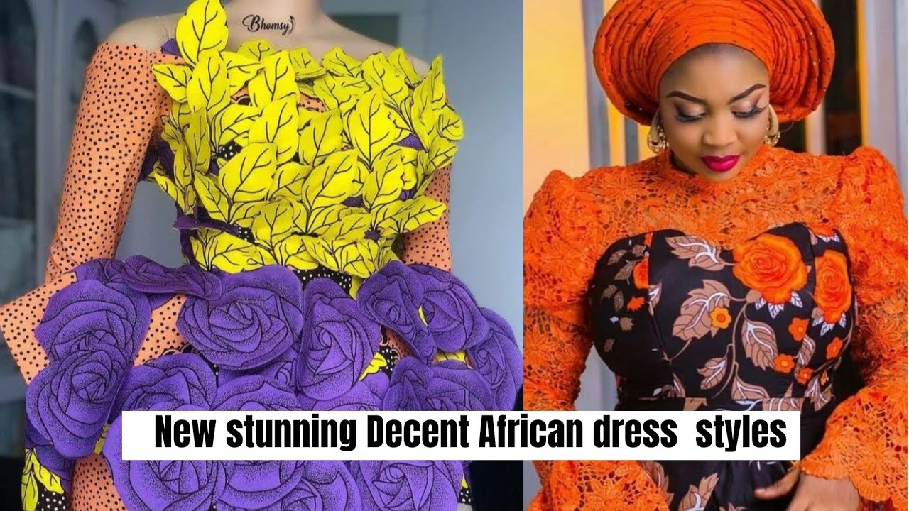 New stunning designs of Decent African dress styles for beautiful ...