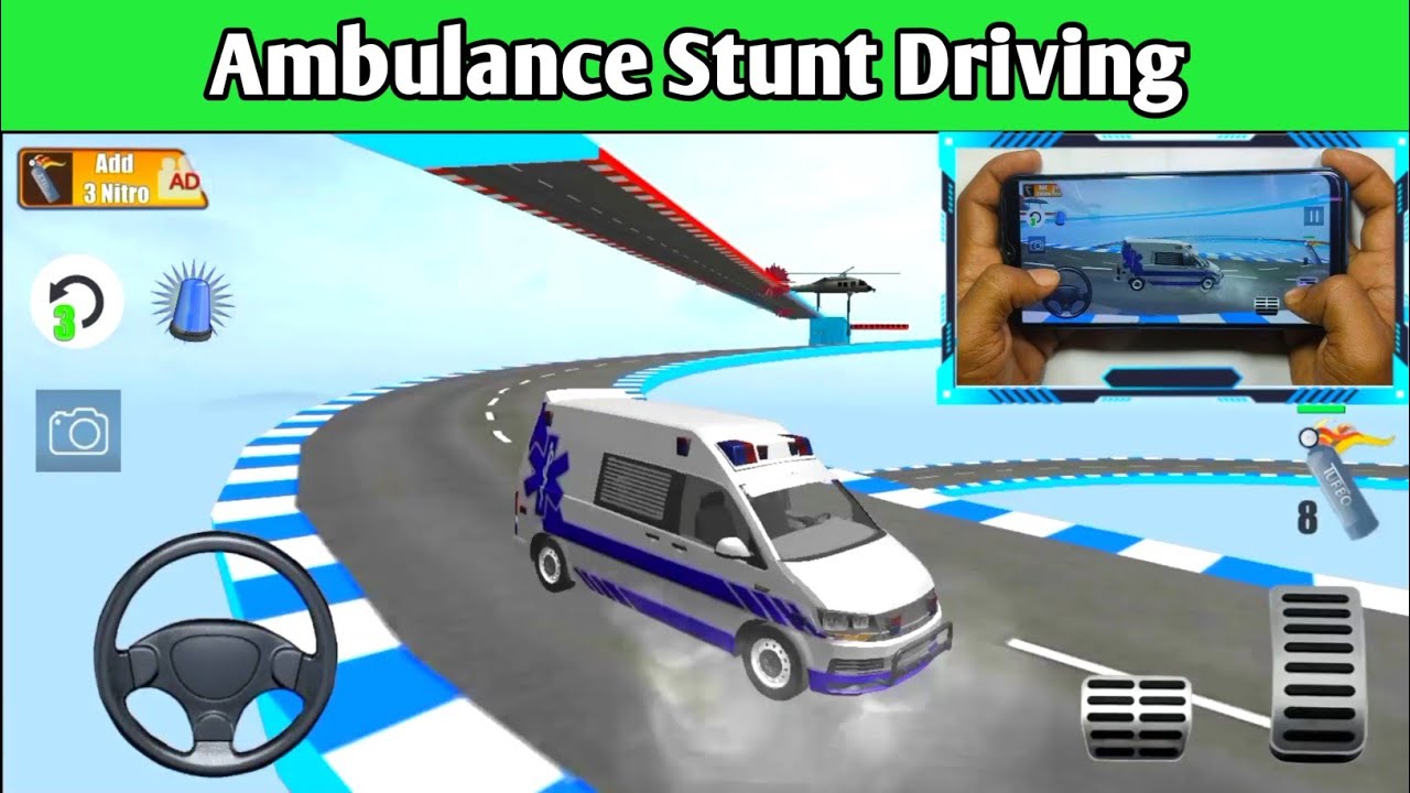 Ambulance Stunt Car Racing Games - Impossible GT Roof Jumping - Handcam ...