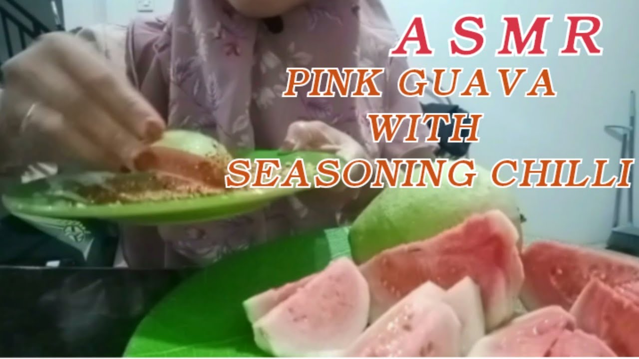 [ASMR] PINK GUAVA WITH SEASONING CHILLI POWDER MUKBANG - YouTube