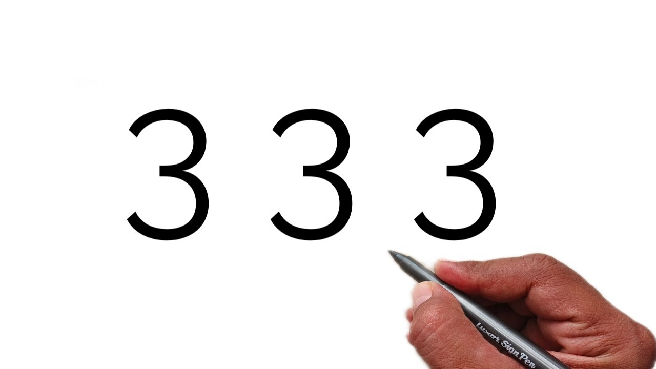 Lion Drawing From Number 333 | Lion Drawing Simple | Number Drawing ...