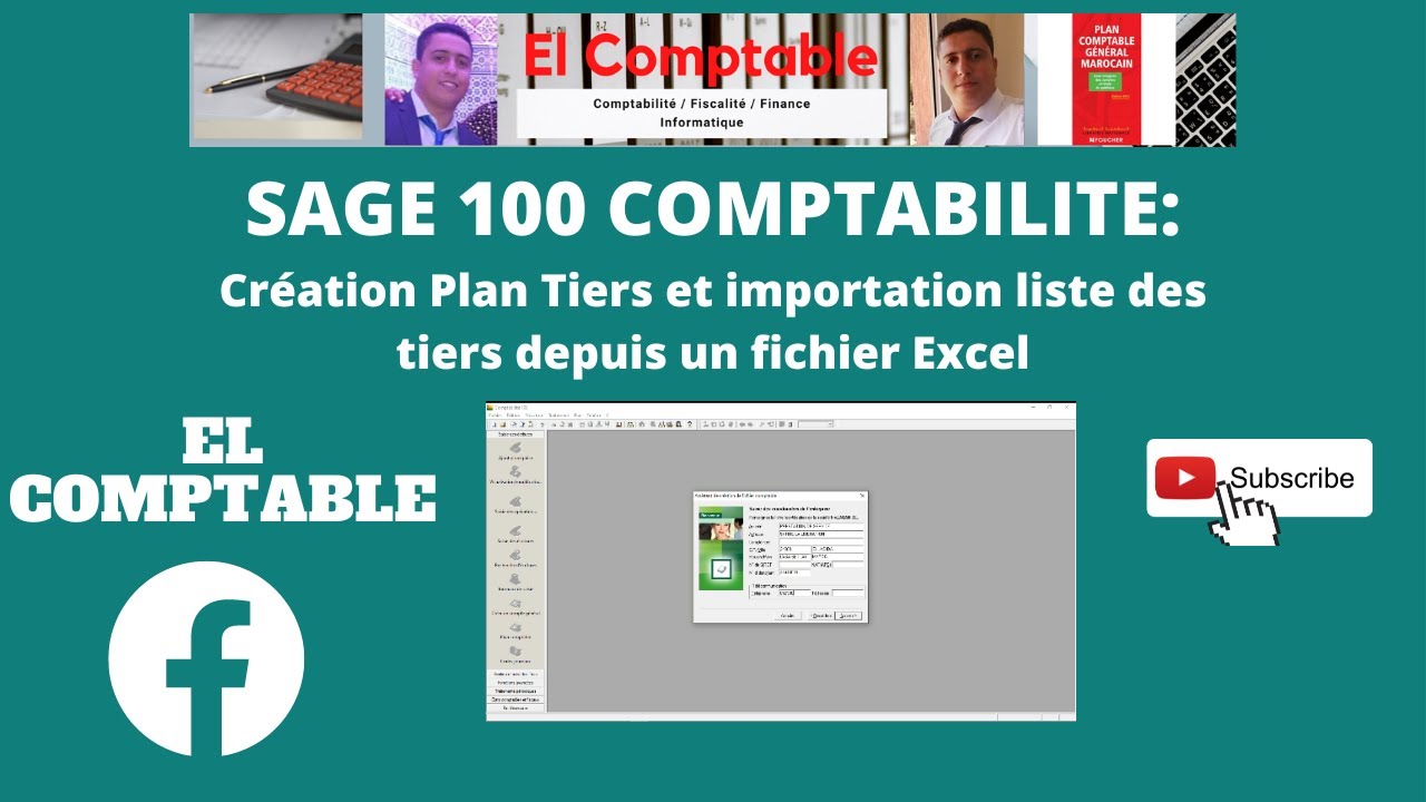 SAGE 100 Comptabilité: Création du plan tiers et Importation depuis un fichier Excel - YouTube